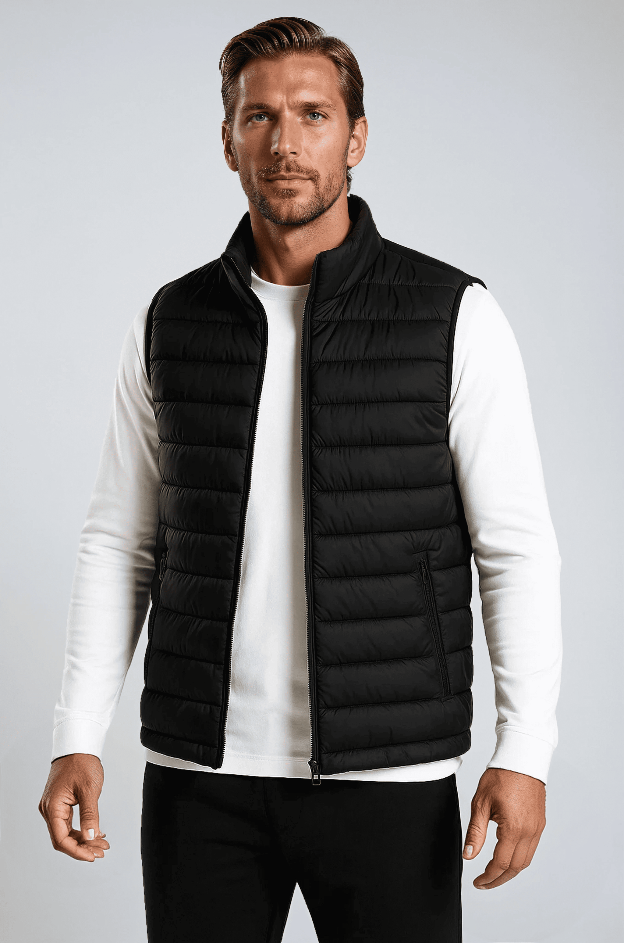 Premium Men's Black Puffer Vest